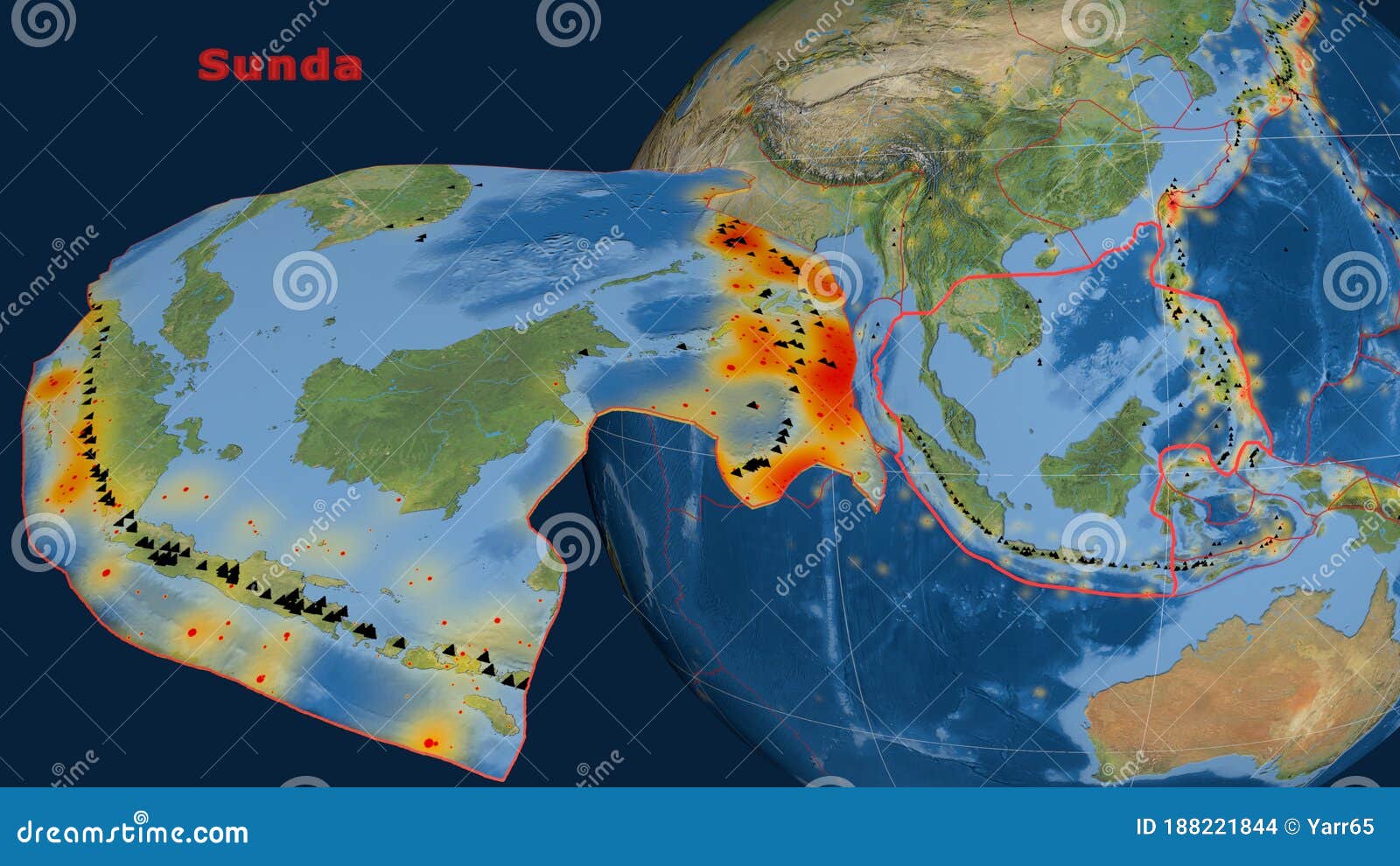 Sunda Plate Described and Presented - Satellite Stock Illustration ...