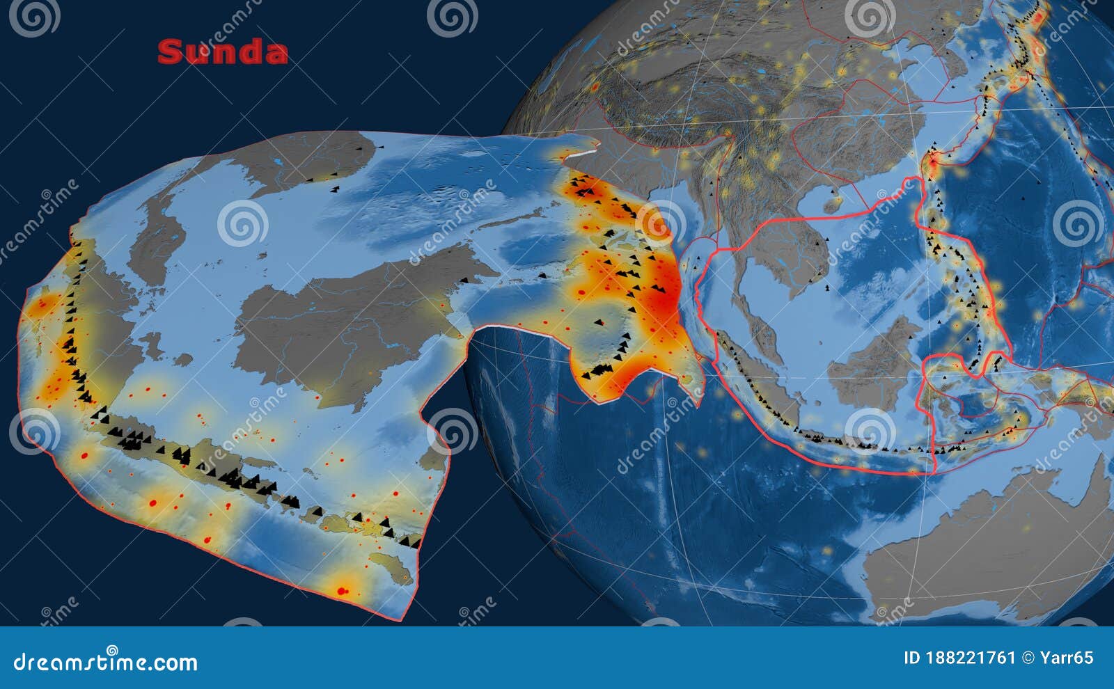 Sunda Plate Described and Presented - Topo and Bathy Stock Illustration ...