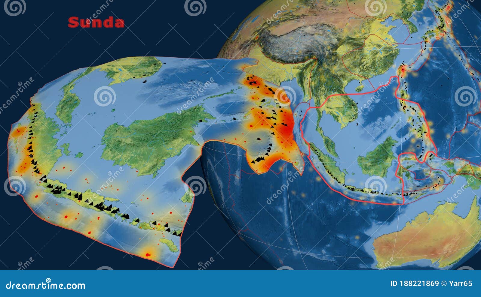 Sunda Plate Described and Presented - Topographic Stock Illustration ...