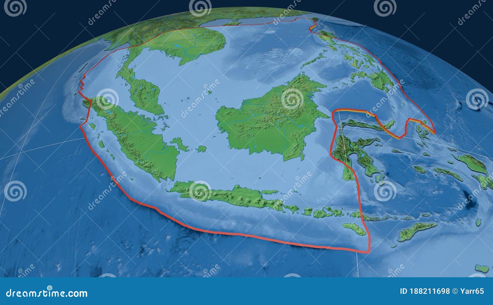 Sunda Plate Extruded - Natural Earth Stock Illustration - Illustration ...