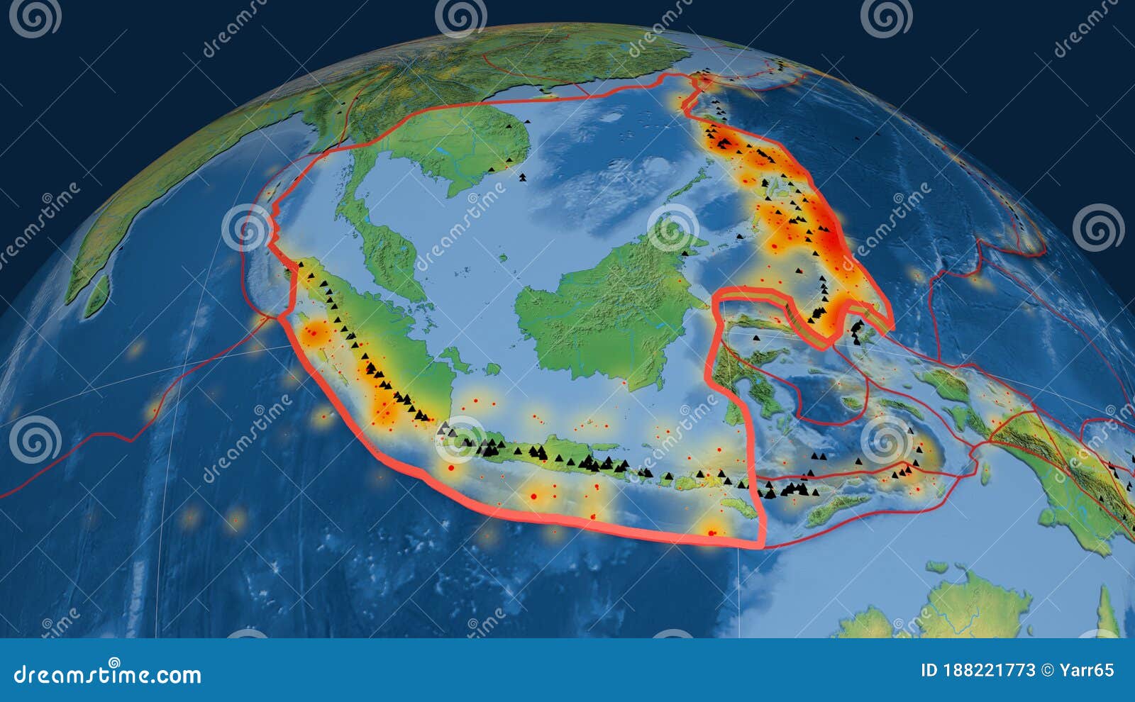 Sunda Plate Extruded - Natural Earth Stock Illustration - Illustration ...
