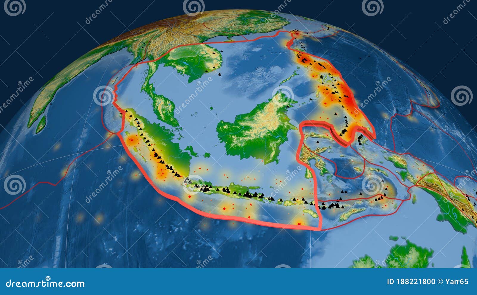 Sunda Plate Extruded - Physical Stock Illustration - Illustration of ...