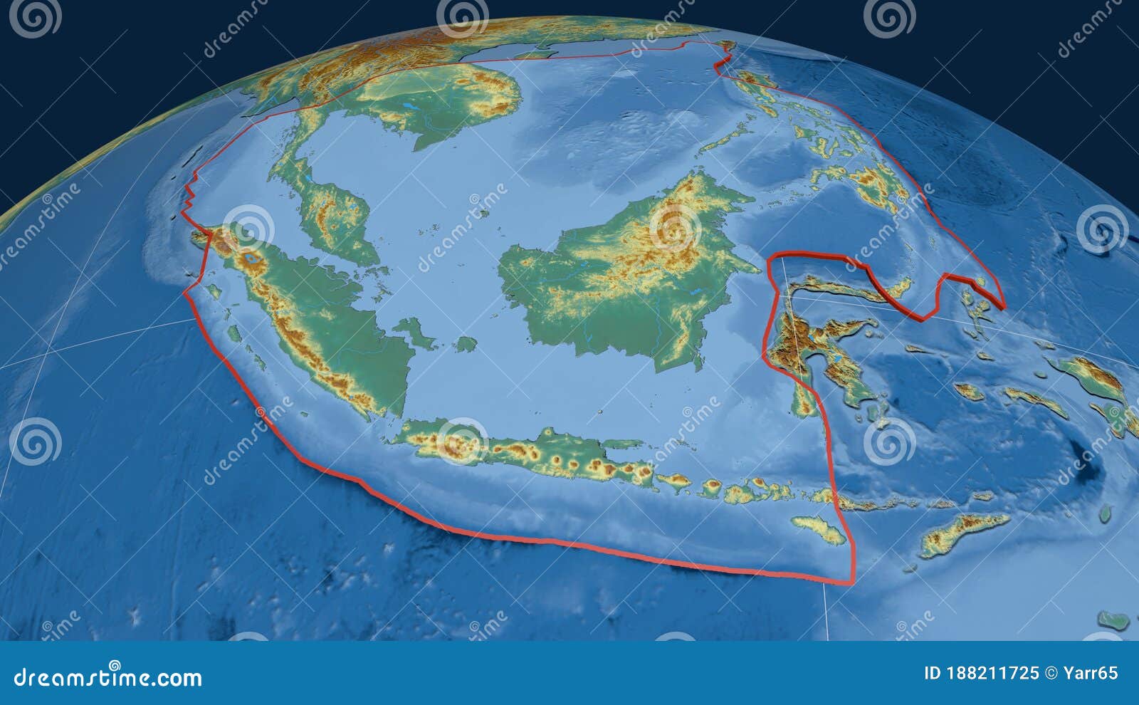 Sunda Plate Extruded - Relief Stock Illustration - Illustration of zone ...