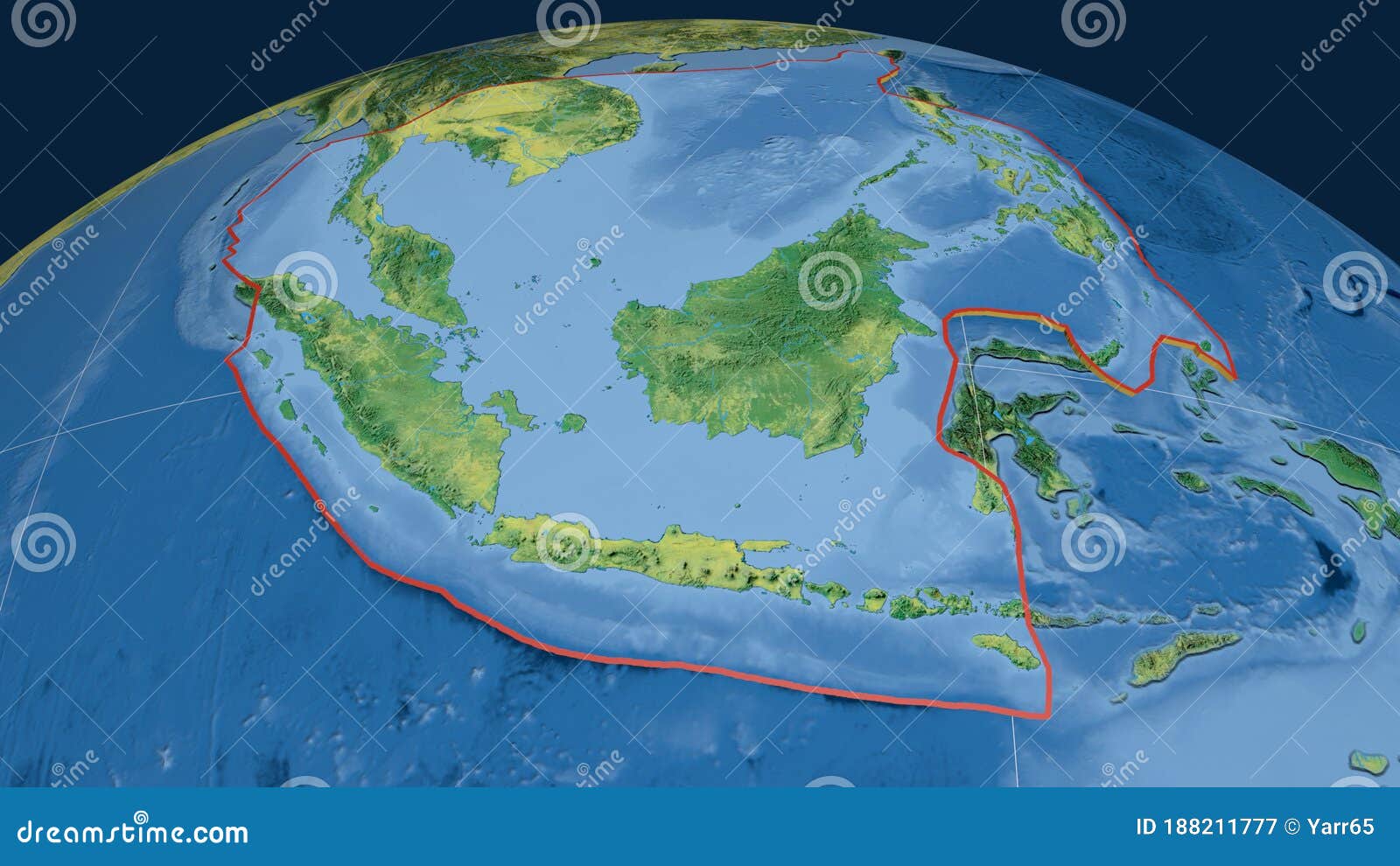 Sunda Plate Extruded - Topographic Stock Illustration - Illustration of ...