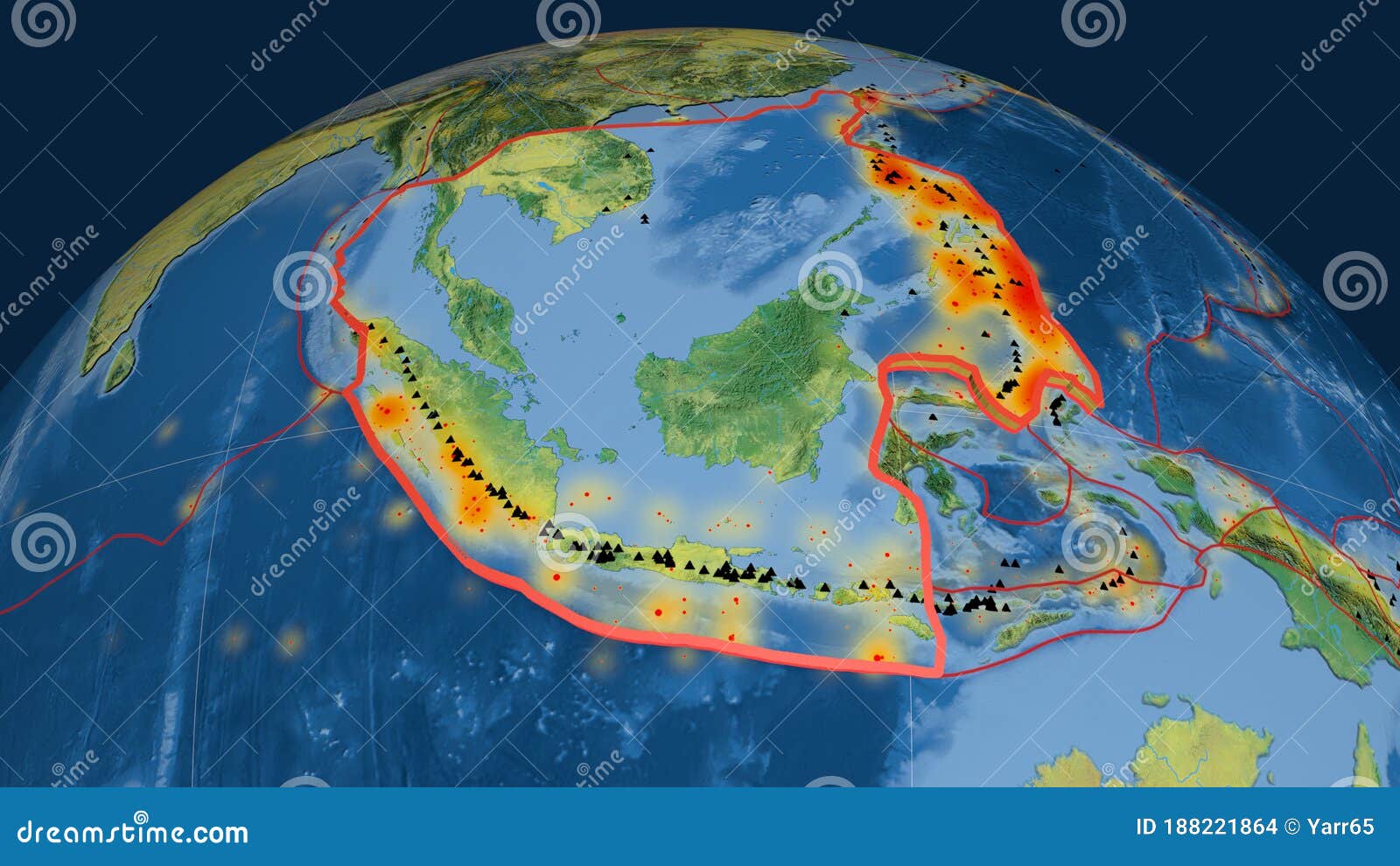 Sunda Plate Extruded - Topographic Stock Illustration - Illustration of ...