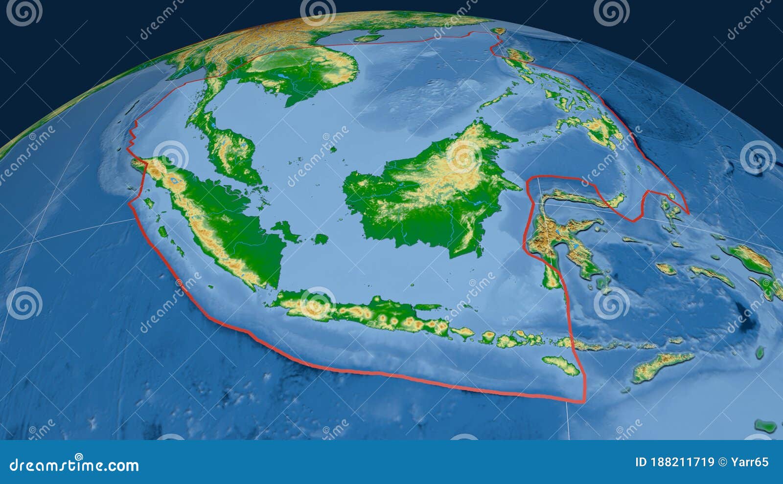 Sunda Plate Outlined - Physical Stock Illustration - Illustration of ...