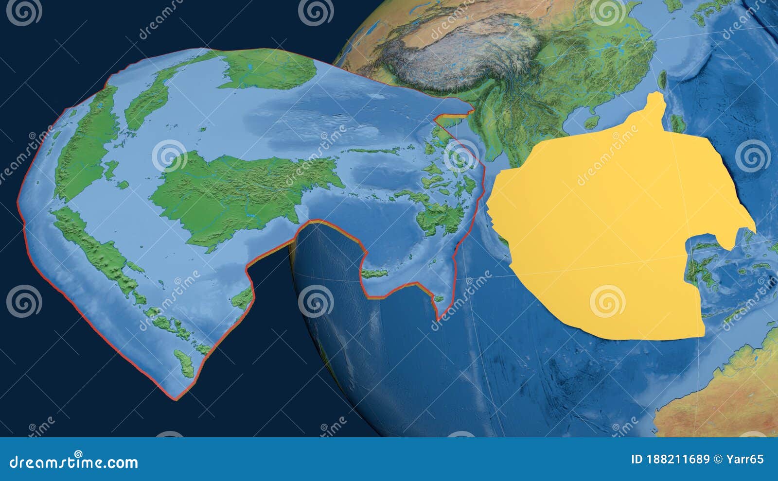 Sunda Plate Presented - Natural Earth Stock Illustration - Illustration ...