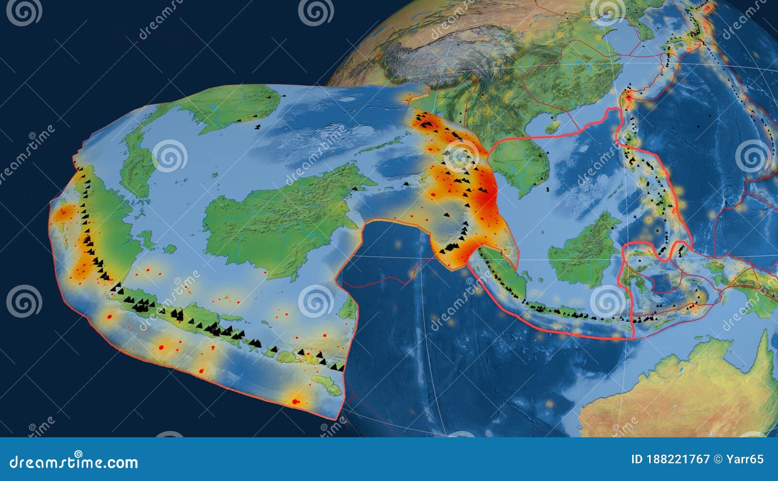Sunda Plate Presented - Natural Earth Stock Illustration - Illustration ...