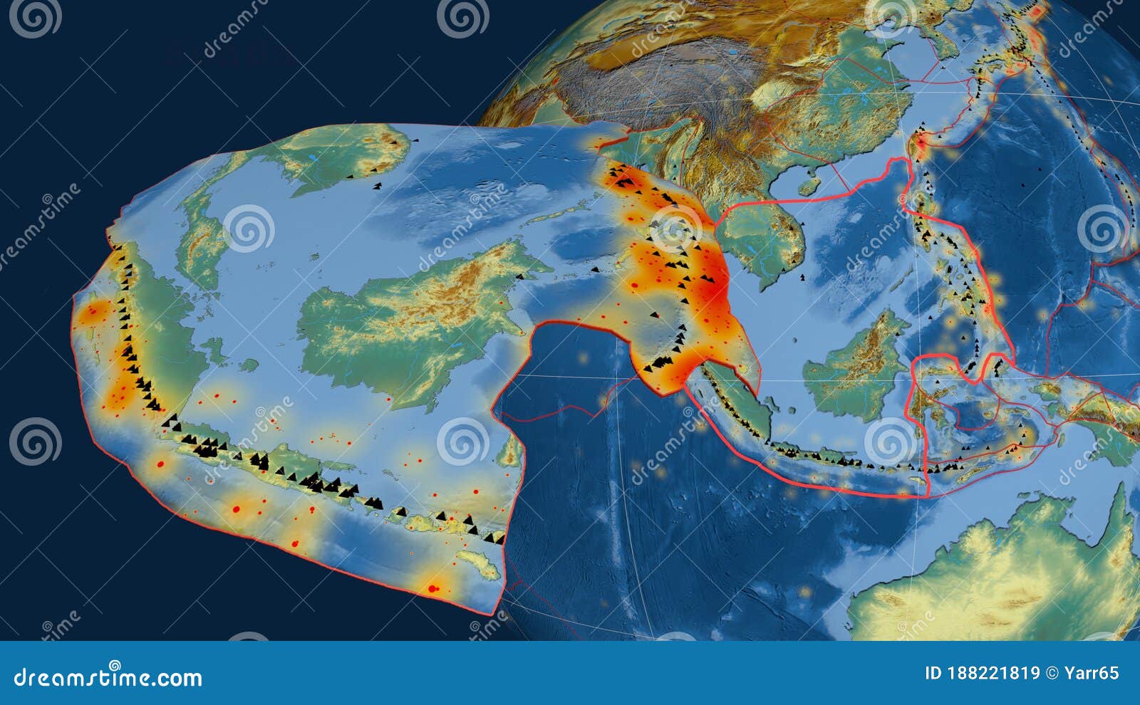 Sunda Plate Presented - Relief Stock Illustration - Illustration of ...