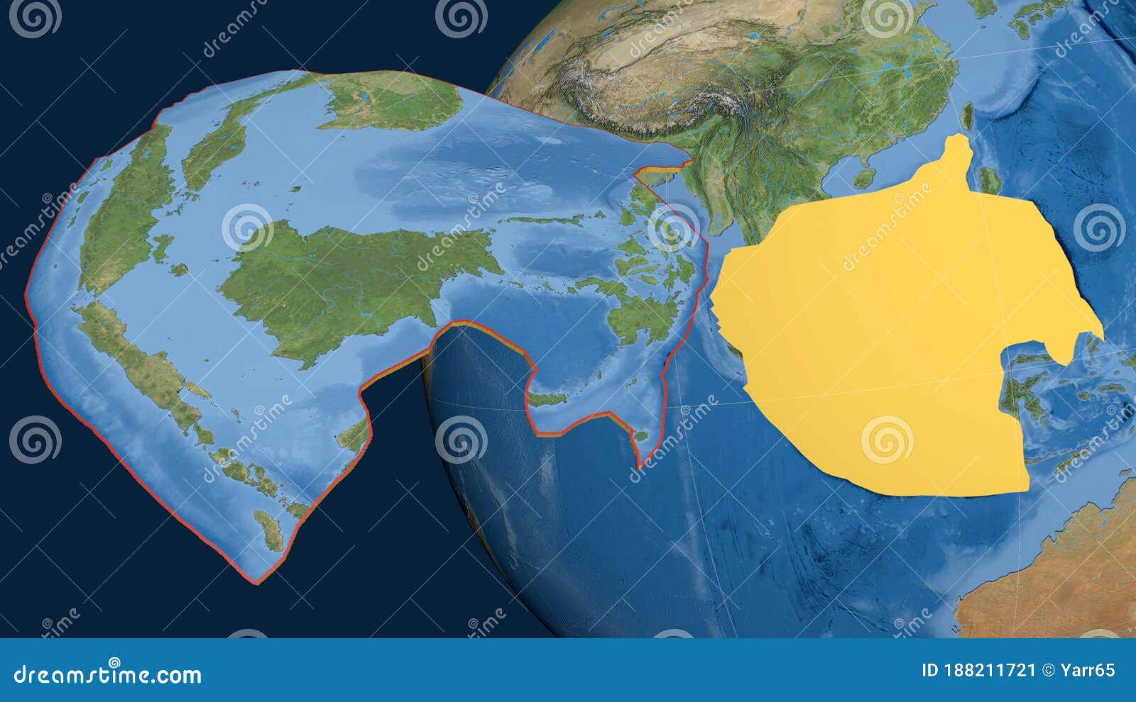 Sunda Plate Presented - Satellite Stock Illustration - Illustration of ...
