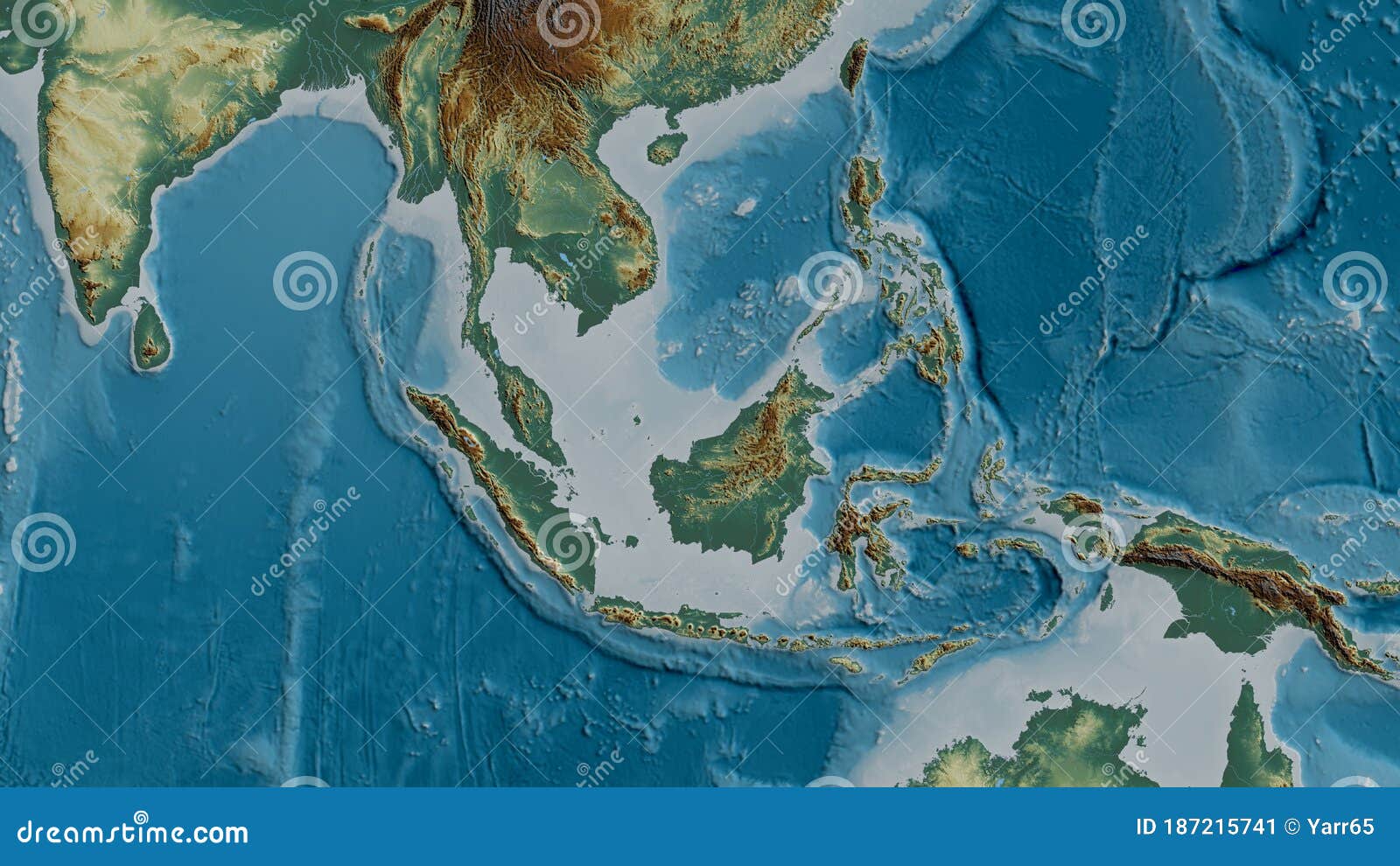 Sunda Tectonic Plate - Raster. Relief Stock Illustration - Illustration ...
