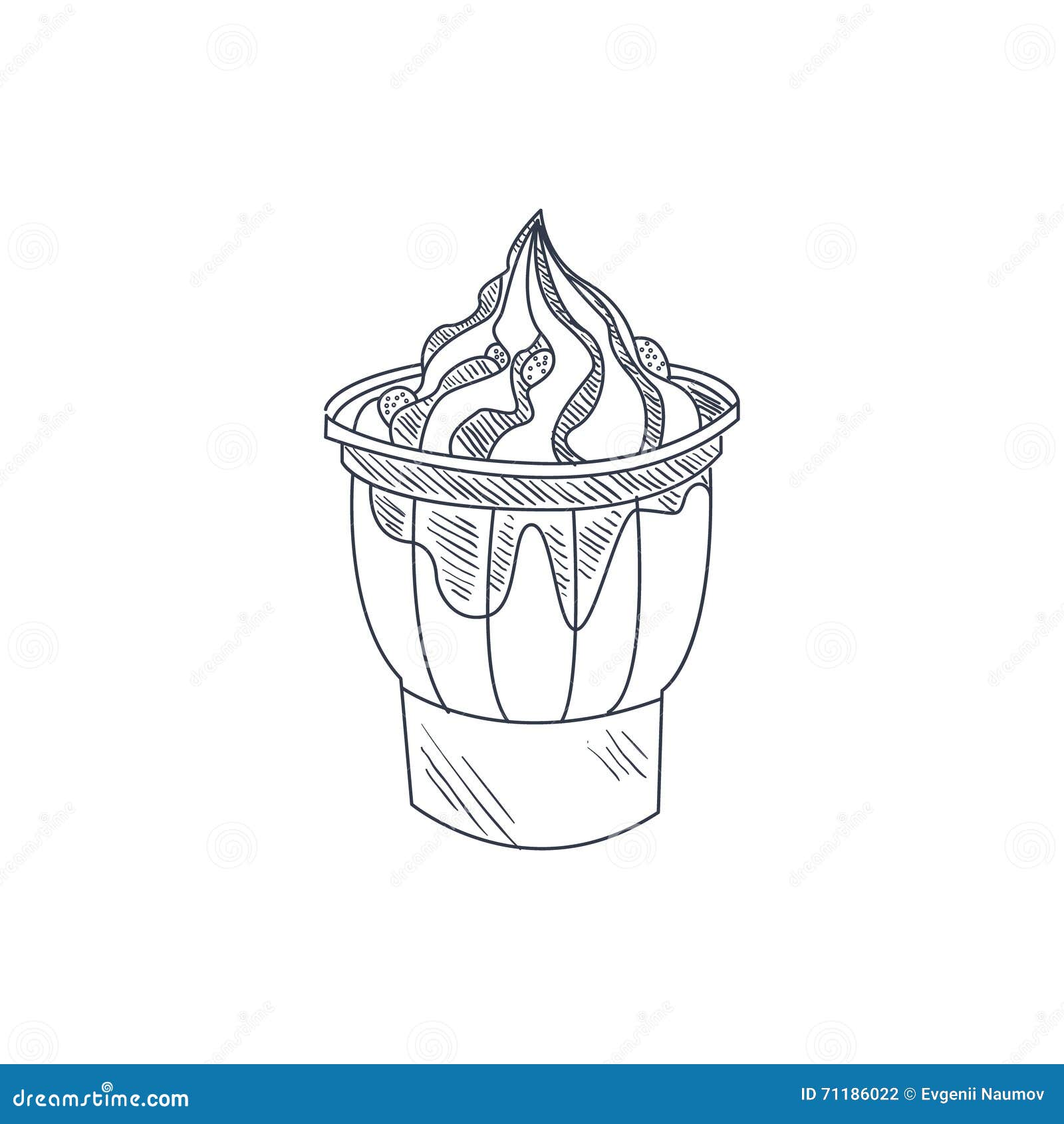 Sundae Hand Drawn Sketch stock vector. Illustration of pencil - 71186022