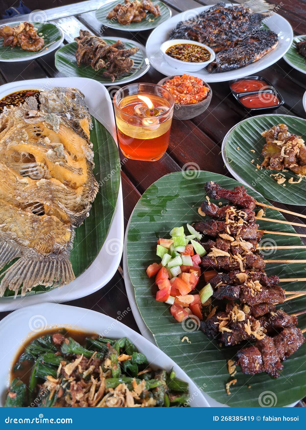 Sundanese food cuisines stock image. Image of sundanese - 268385419