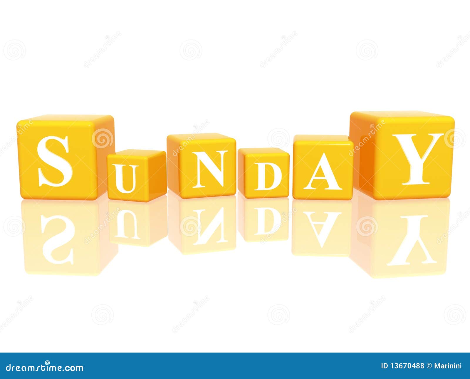 Sunday in 3d cubes stock illustration. Illustration of order - 13670488