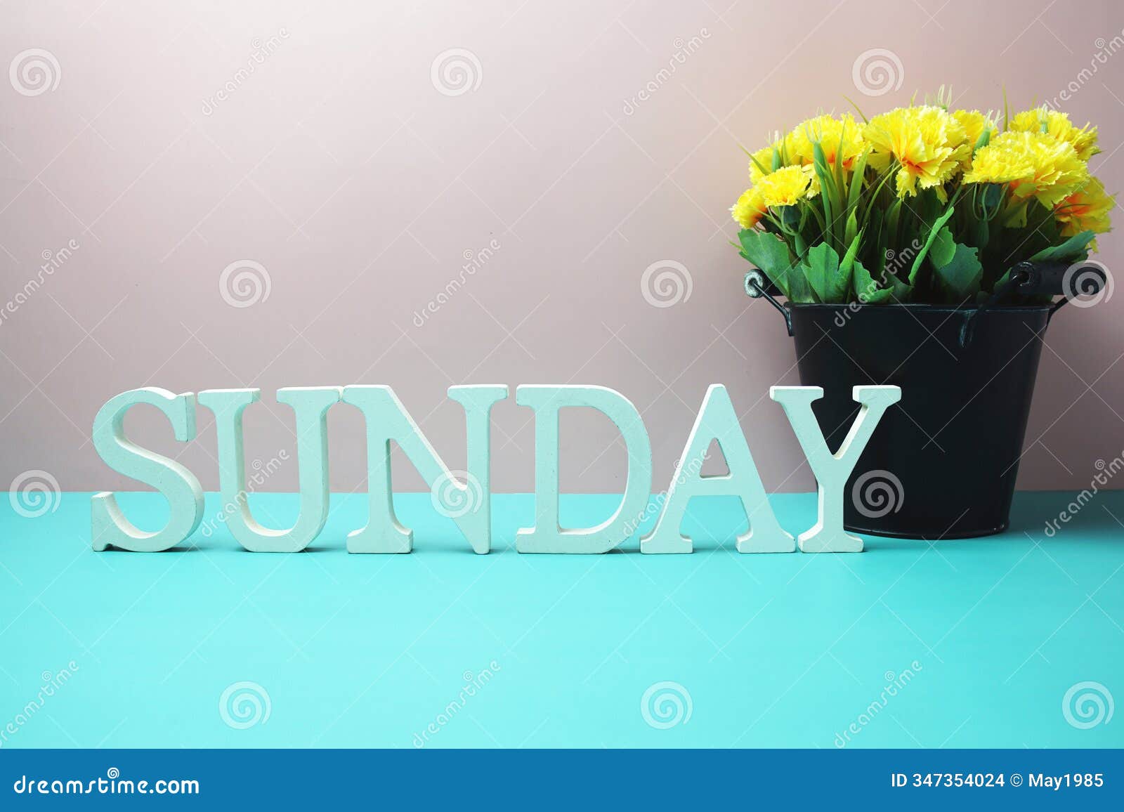 Sunday Alphabet Letters on Blue Background Stock Photo - Image of ...
