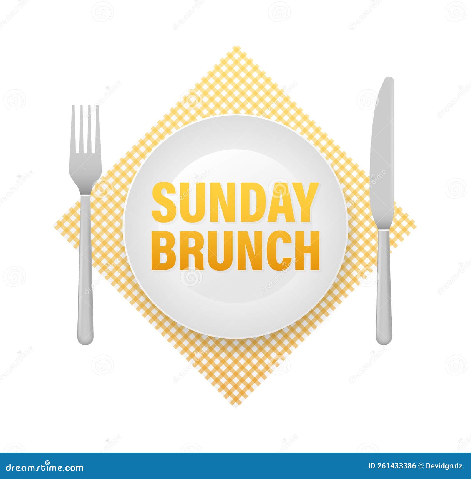 Sunday Brunch Sign, Label. Vector Stock Illustration Stock Vector ...