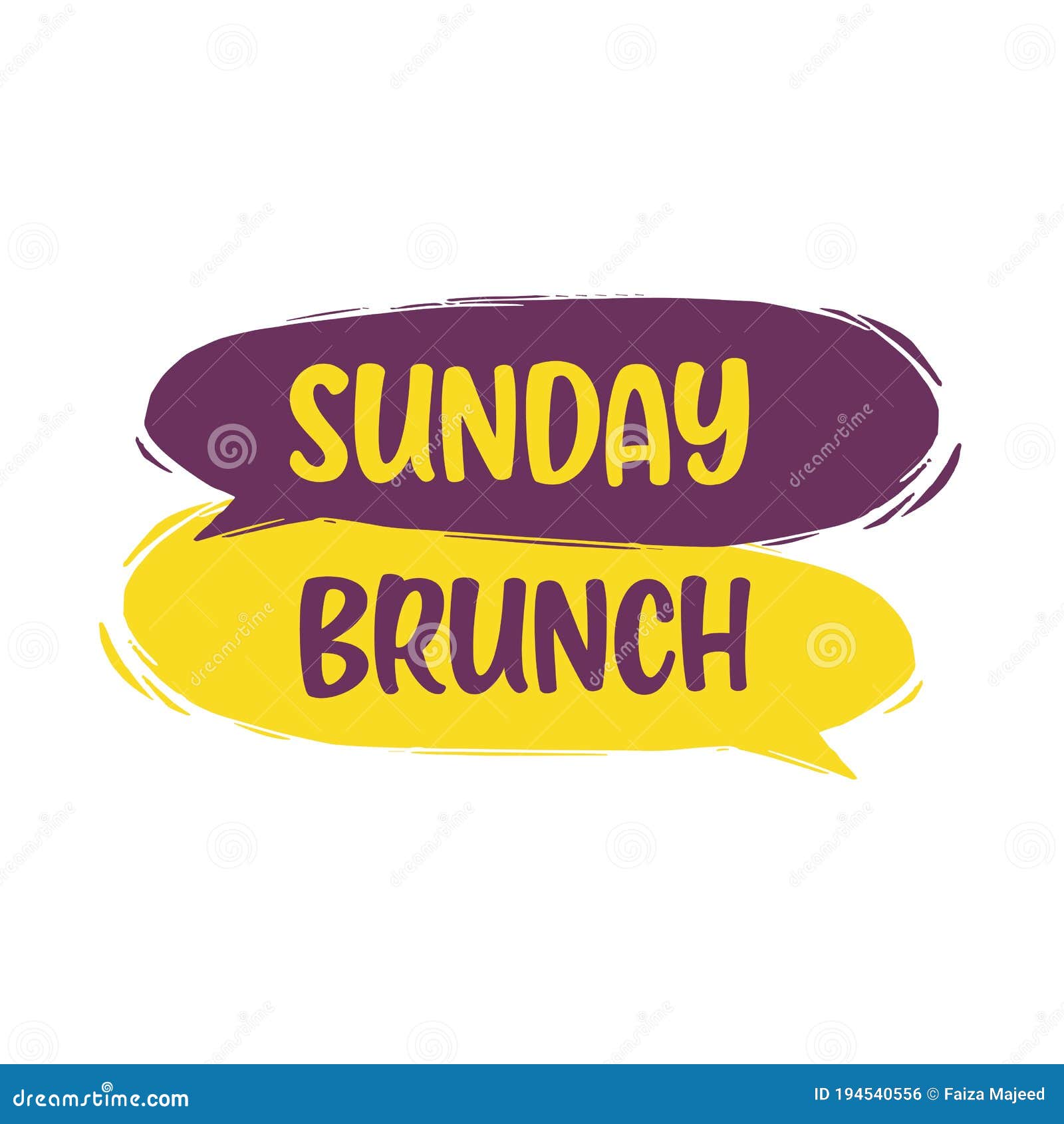 Sunday Brunch Calligraphy Vector Logo Badge | CartoonDealer.com #138295388