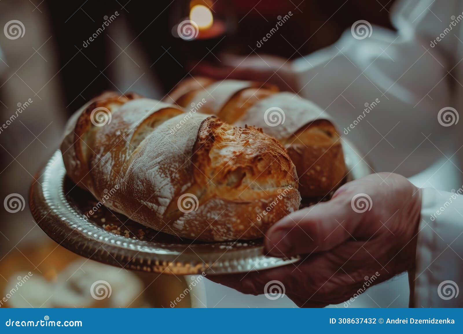 On Sunday, the Eucharist, Holy Communion, Involves a Hand Holding Bread ...