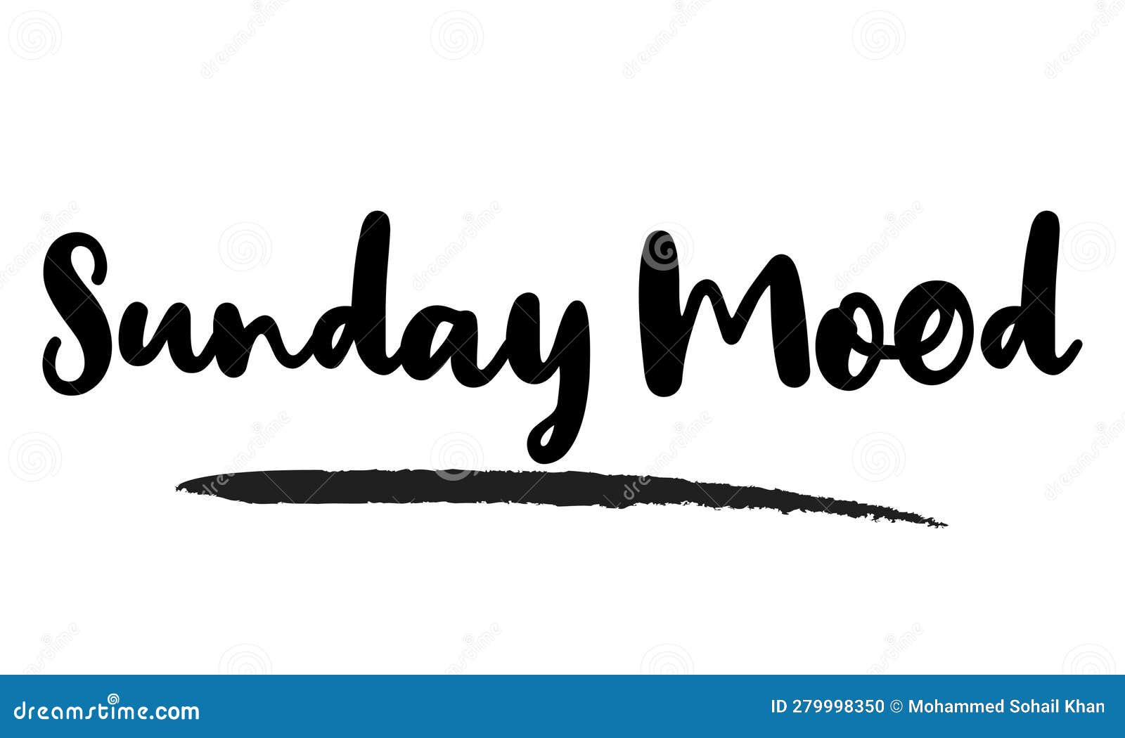 Sunday Mood Stylish Typography Text Lettering Phrase Vector Design ...