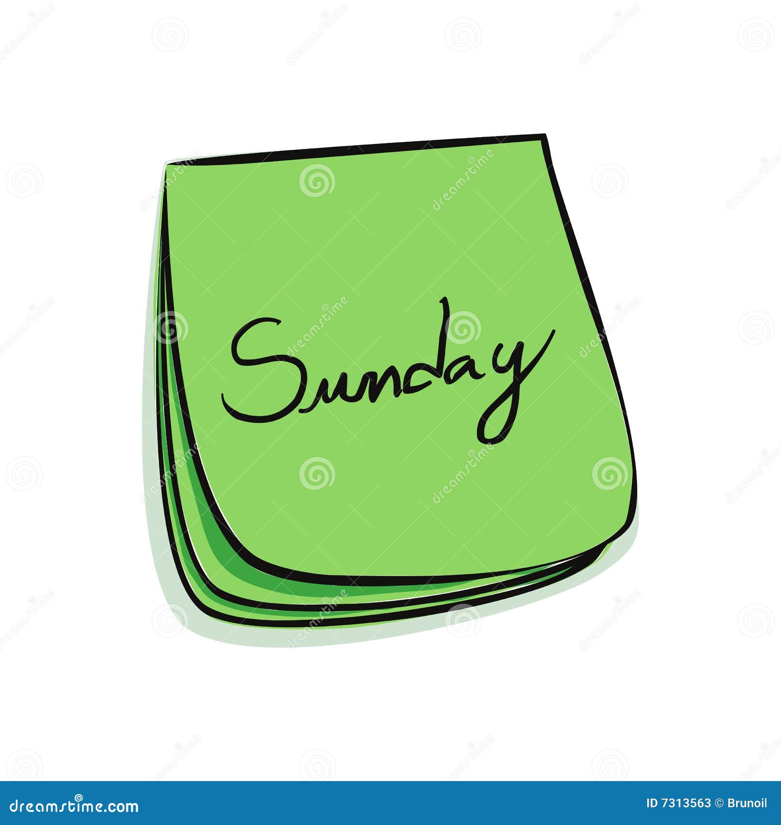 Sunday Note stock vector. Illustration of sticky, note - 7313563