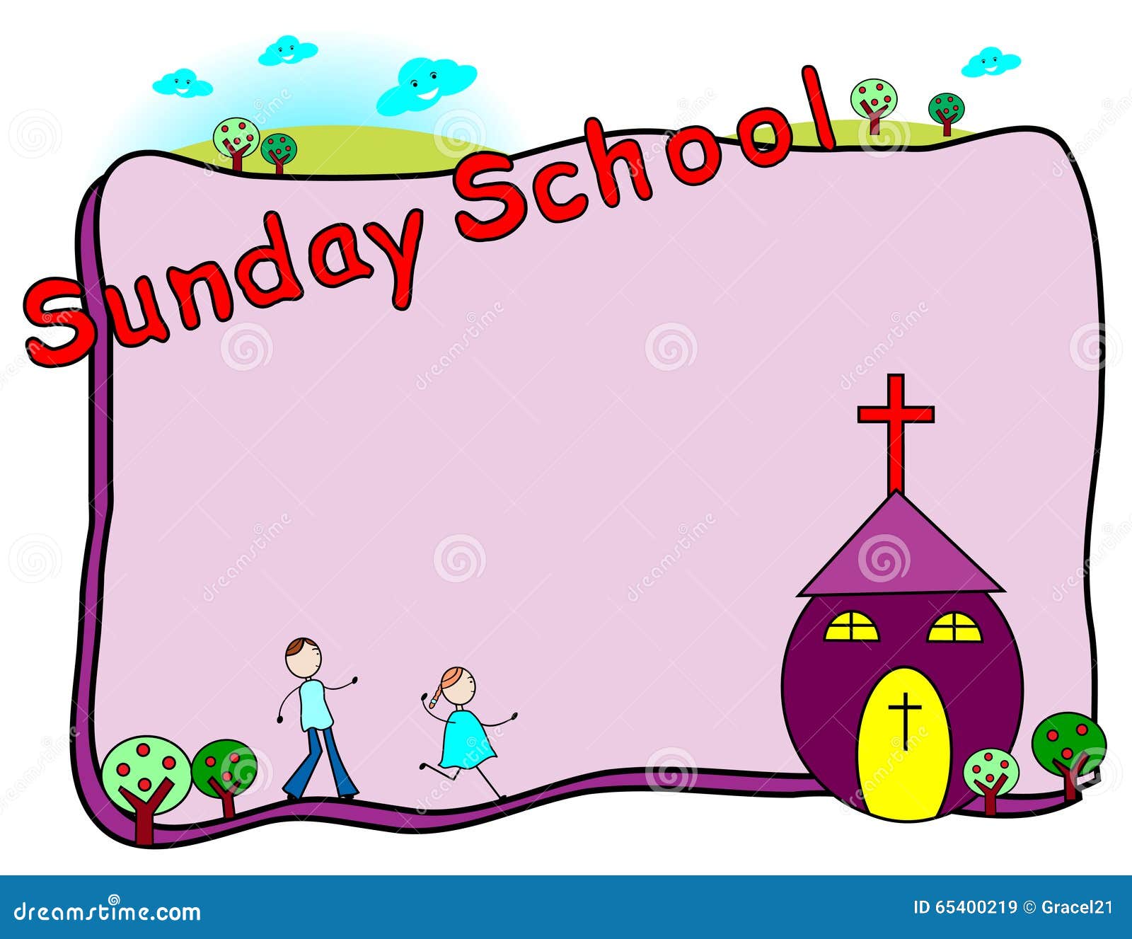Sunday school frame stock vector. Illustration of kids - 65400219