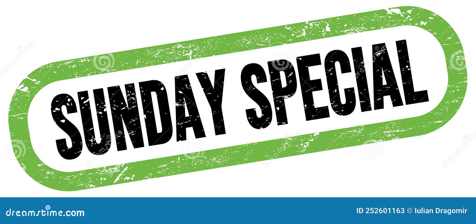SUNDAY SPECIAL, Text Written on Green-black Stamp Sign Stock ...