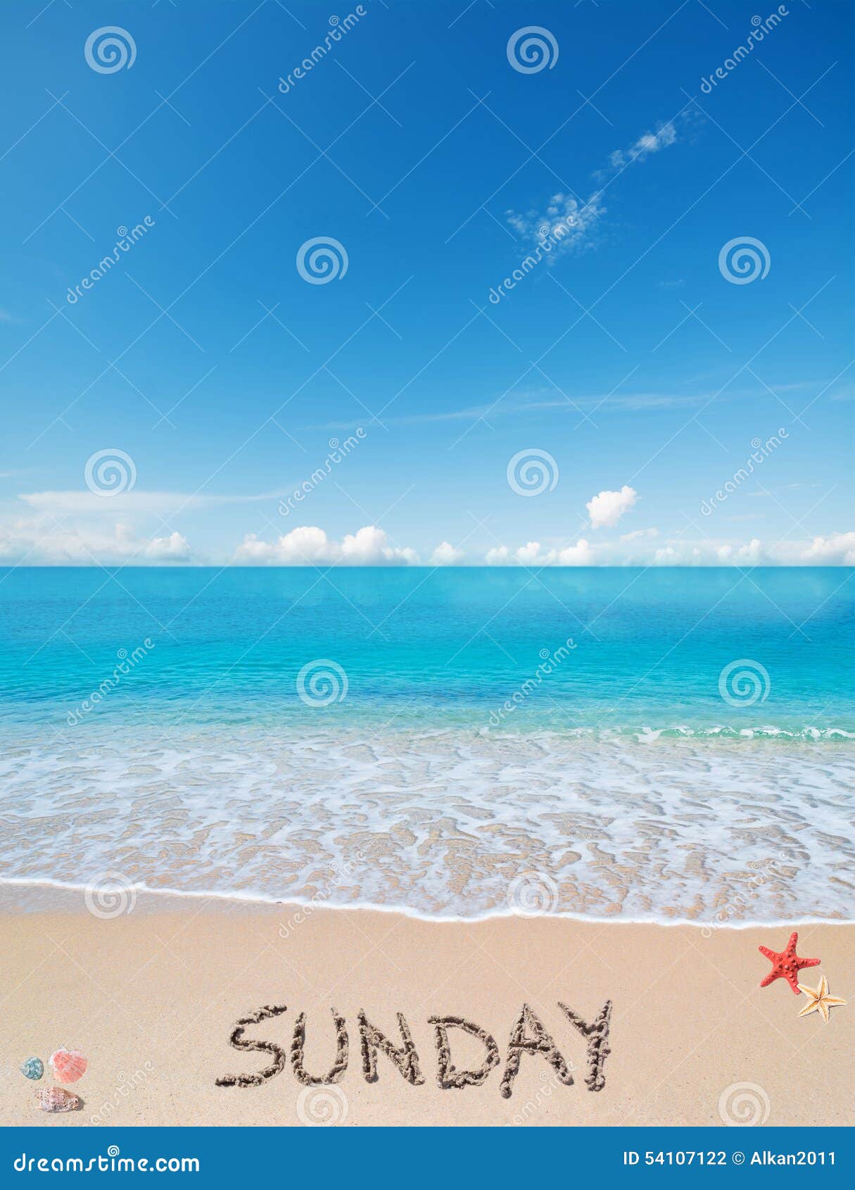 Sunday on a Tropical Beach Under Clouds Stock Photo - Image of note ...