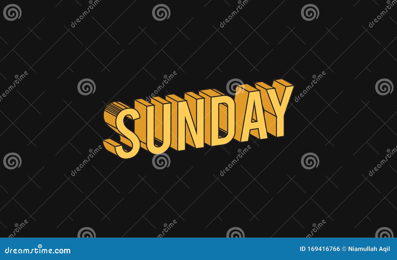 Sunday 3D art stock vector. Illustration of saturday - 169416766