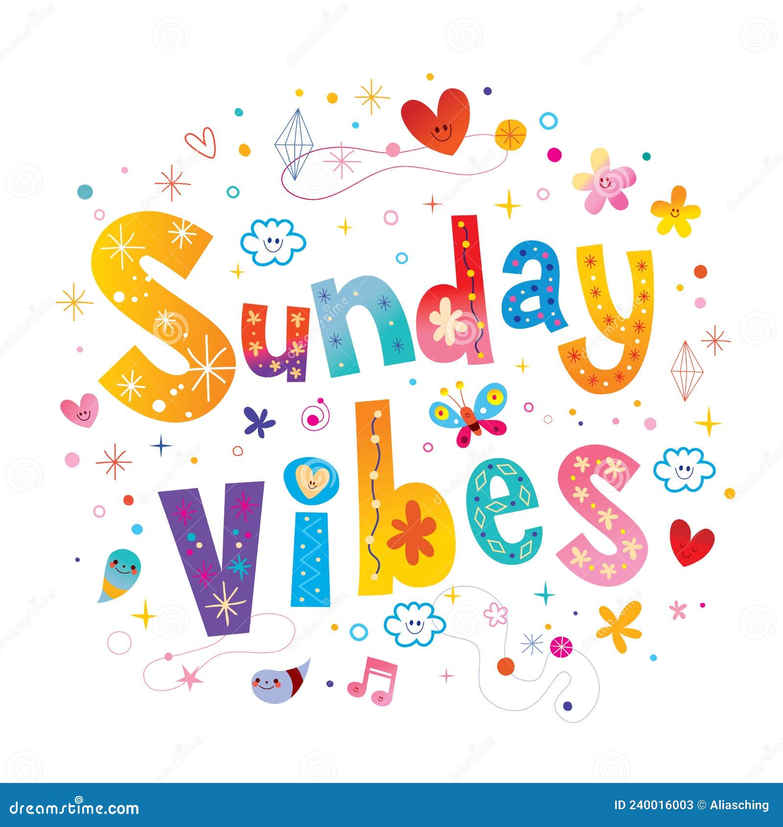 Sunday vibes stock vector. Illustration of poster, characters - 240016003