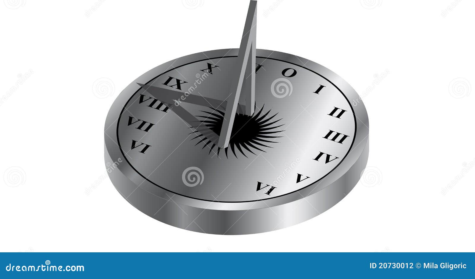 Sundial stock vector. Illustration of numeral, moon, medieval - 20730012