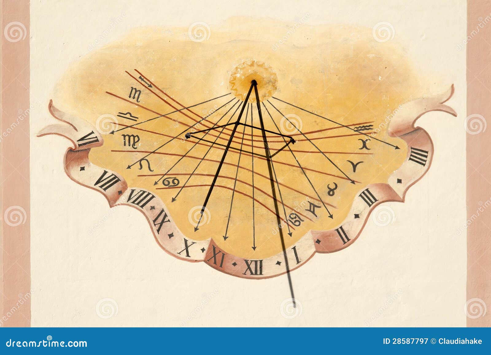 Sundial stock image. Image of bavaria, painting, fresco - 28587797