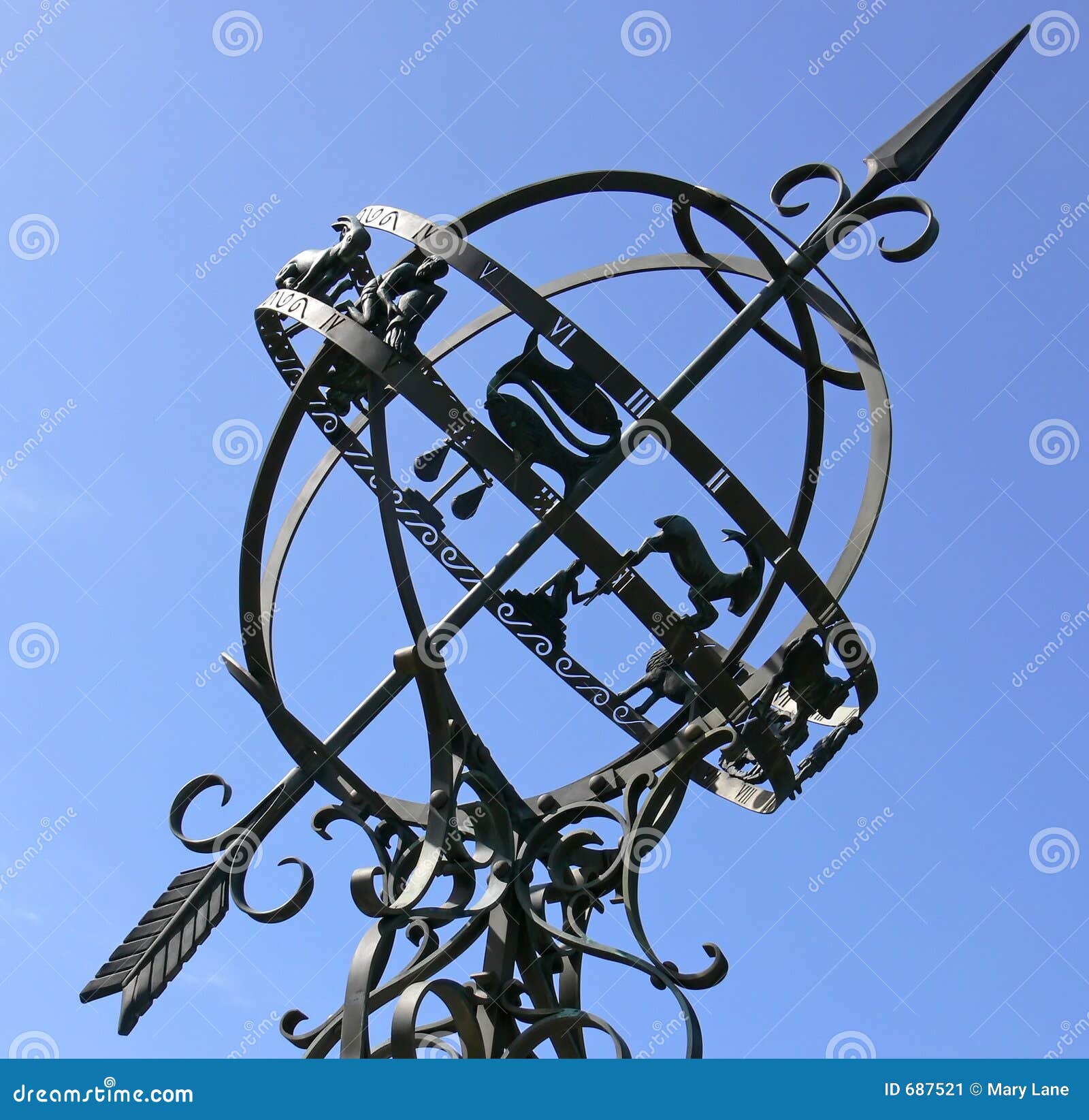 Sundial stock image. Image of numerals, arrow, metal, office - 687521