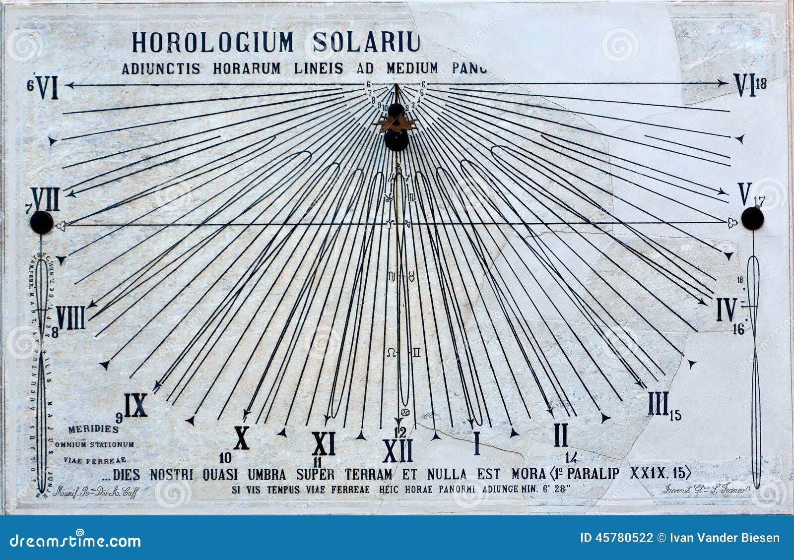 Technology / Sundial: Closeup Of A Stained Glass Sundial Built Into A ...