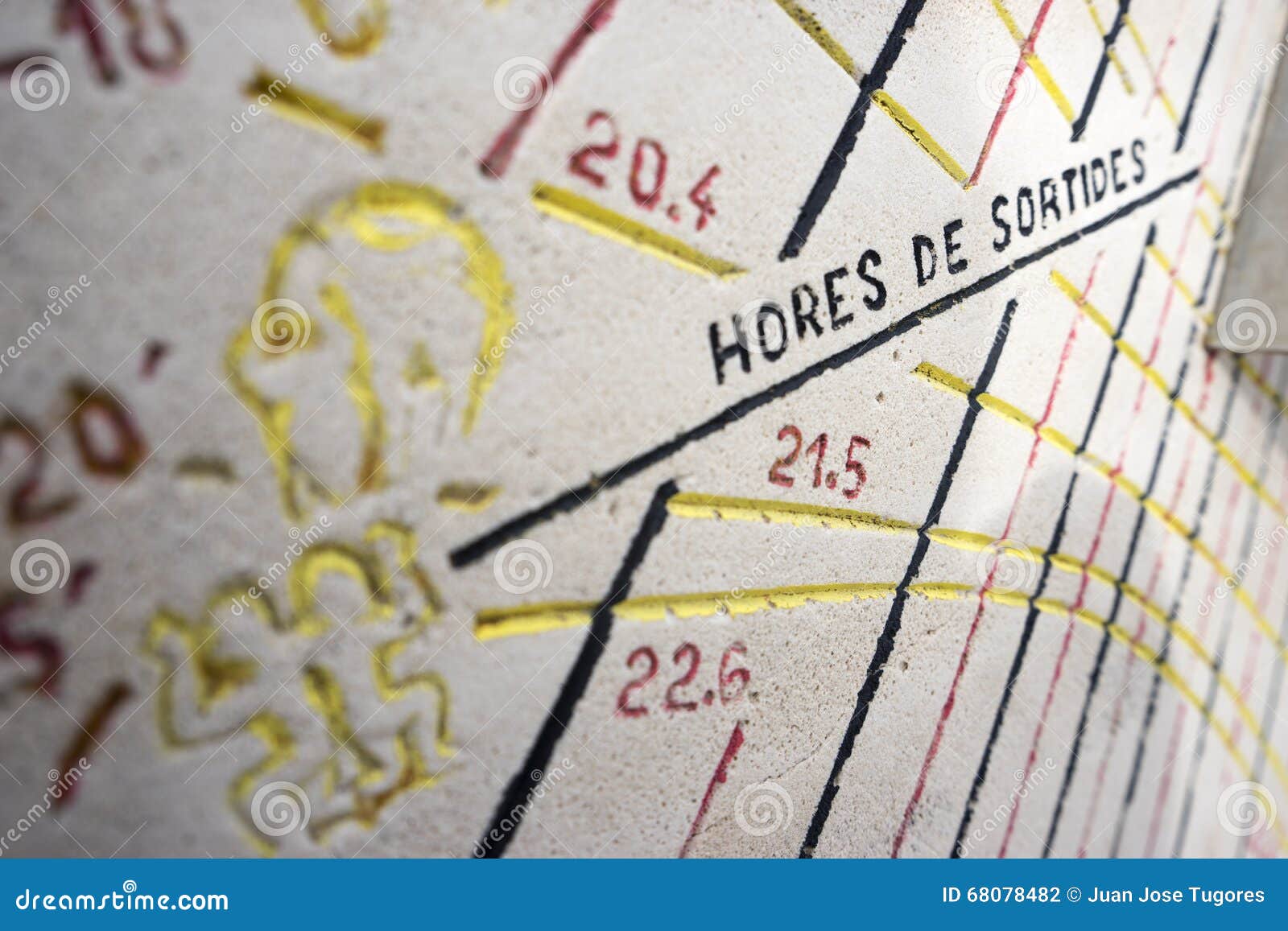 Sundial carved in rock stock photo. Image of sundial - 68078482