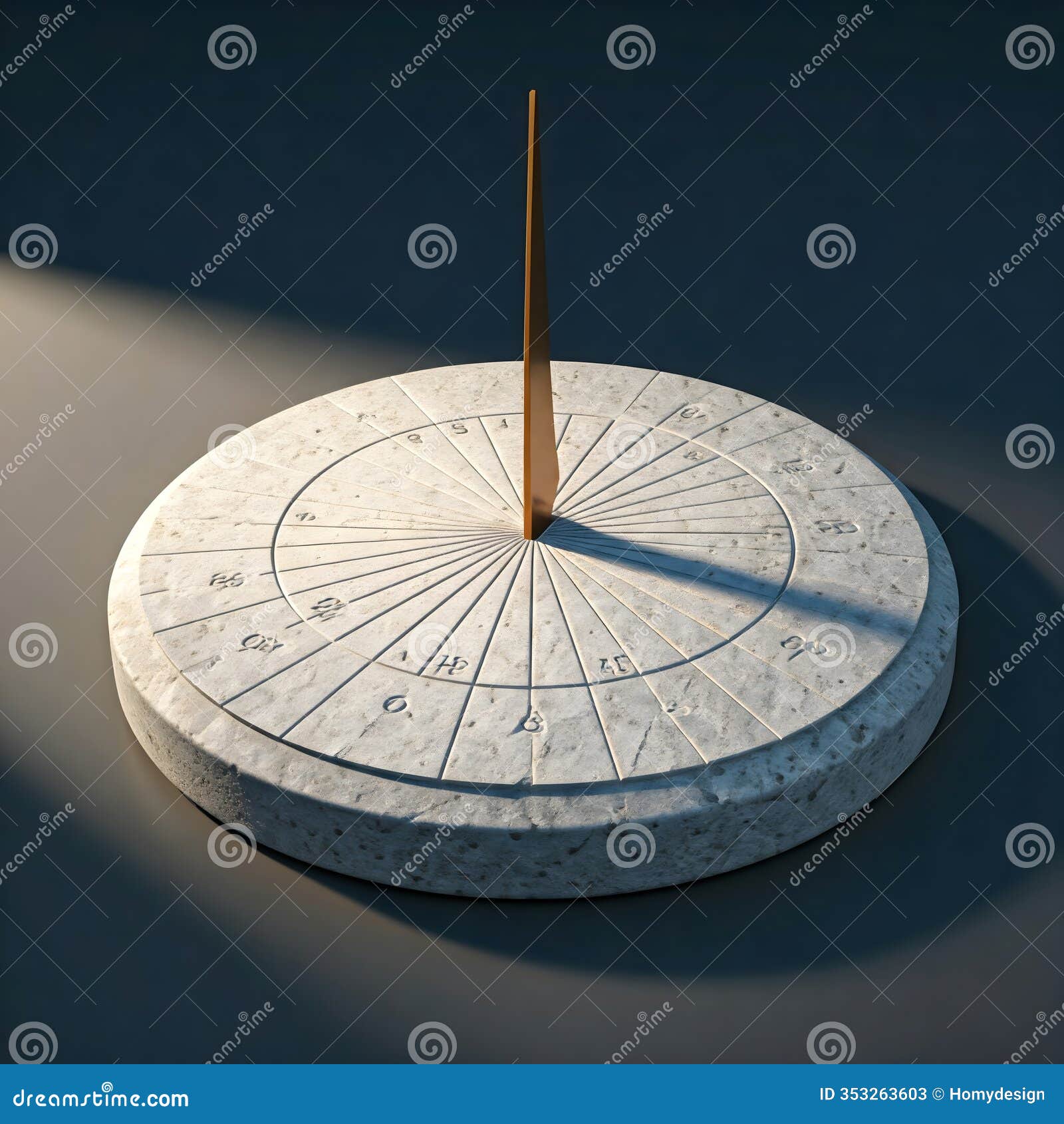 A Sundial Casts a Shadow on Its Numbered Face, Marking the Passage of ...