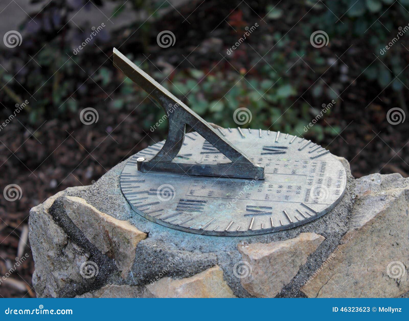 Sundial stock image. Image of garden, watch, face, metal - 46323623