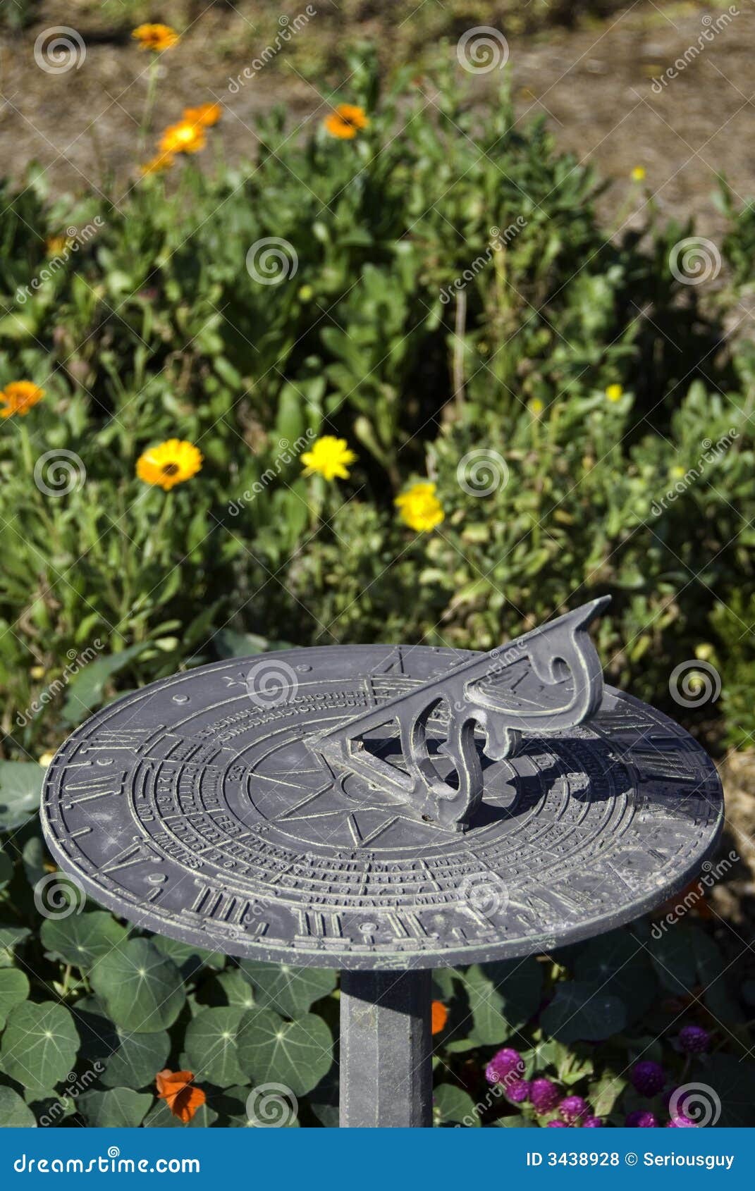 Sundial in a garden stock photo. Image of timepiece, time - 3438928