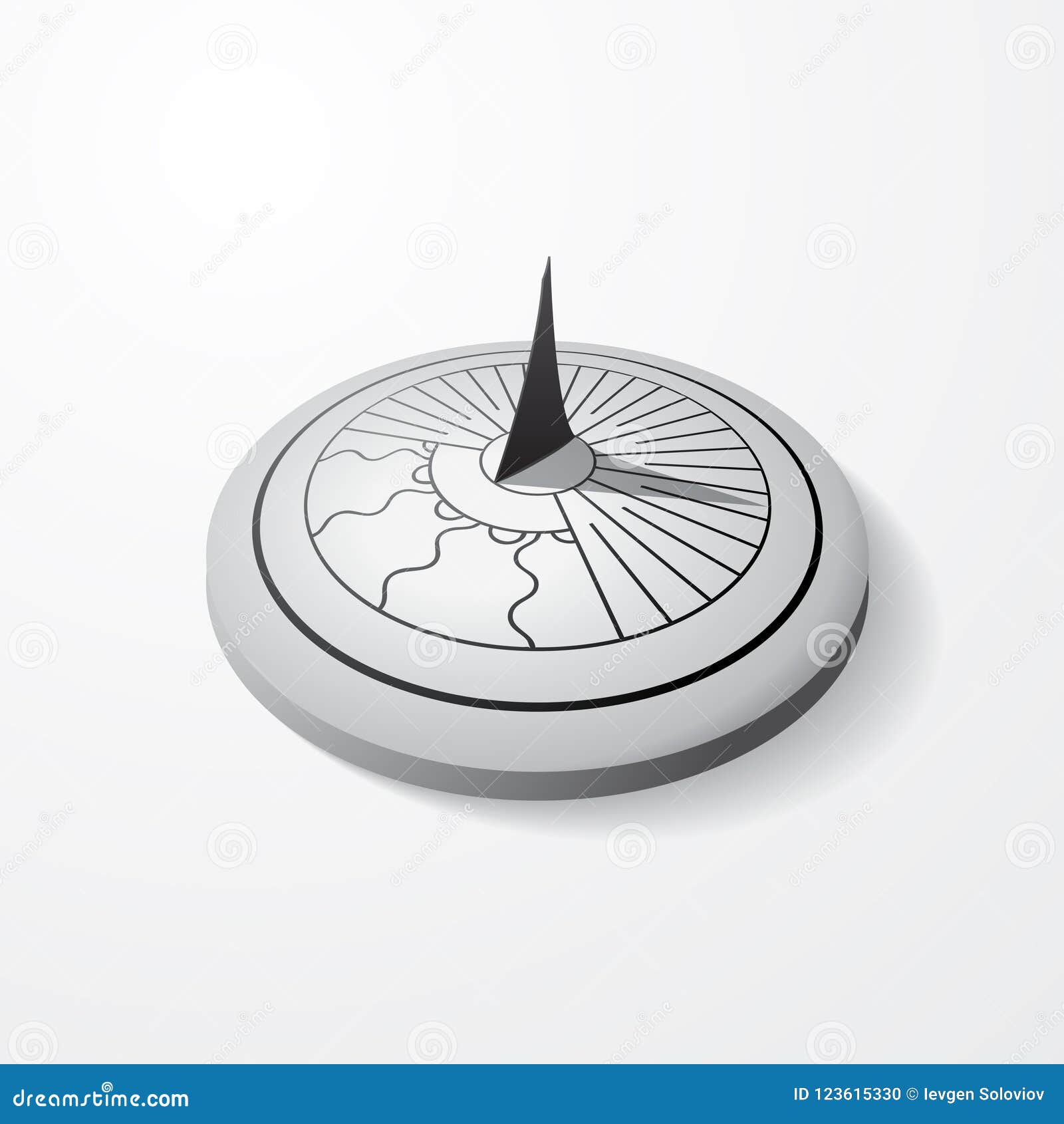 Sundial. A Device For Measuring Time Using The Sun`s Shadow. Isometry ...