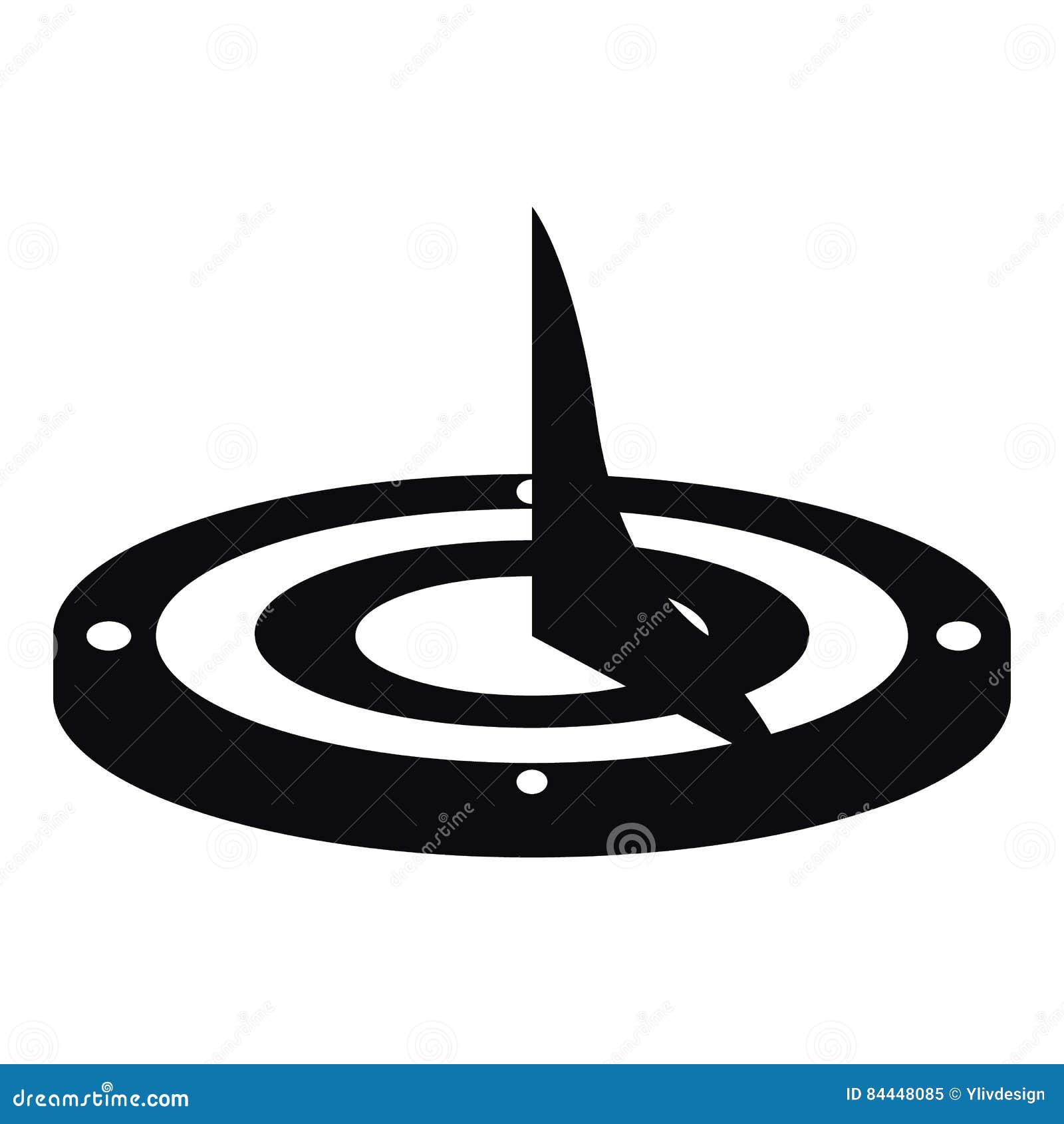 Sundial icon, simple style stock vector. Illustration of hour - 84448085
