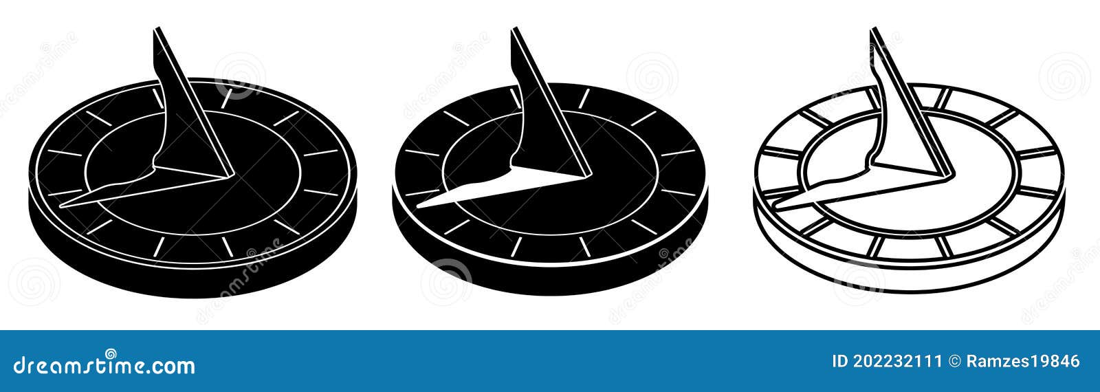 Sundial Icons. Dial and Hand for Measuring Time in Antiquity. Tool for ...