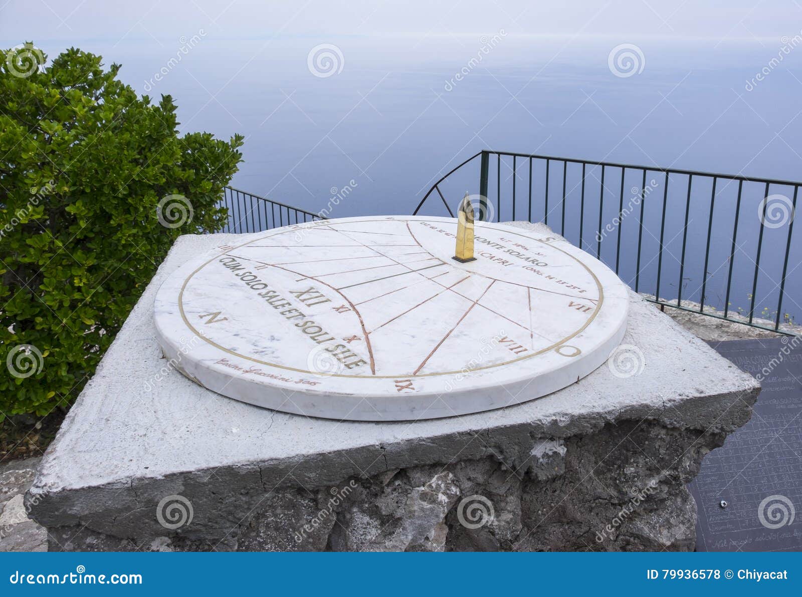 Sundial on Mount Solaro Summit in Capri Editorial Stock Photo - Image ...