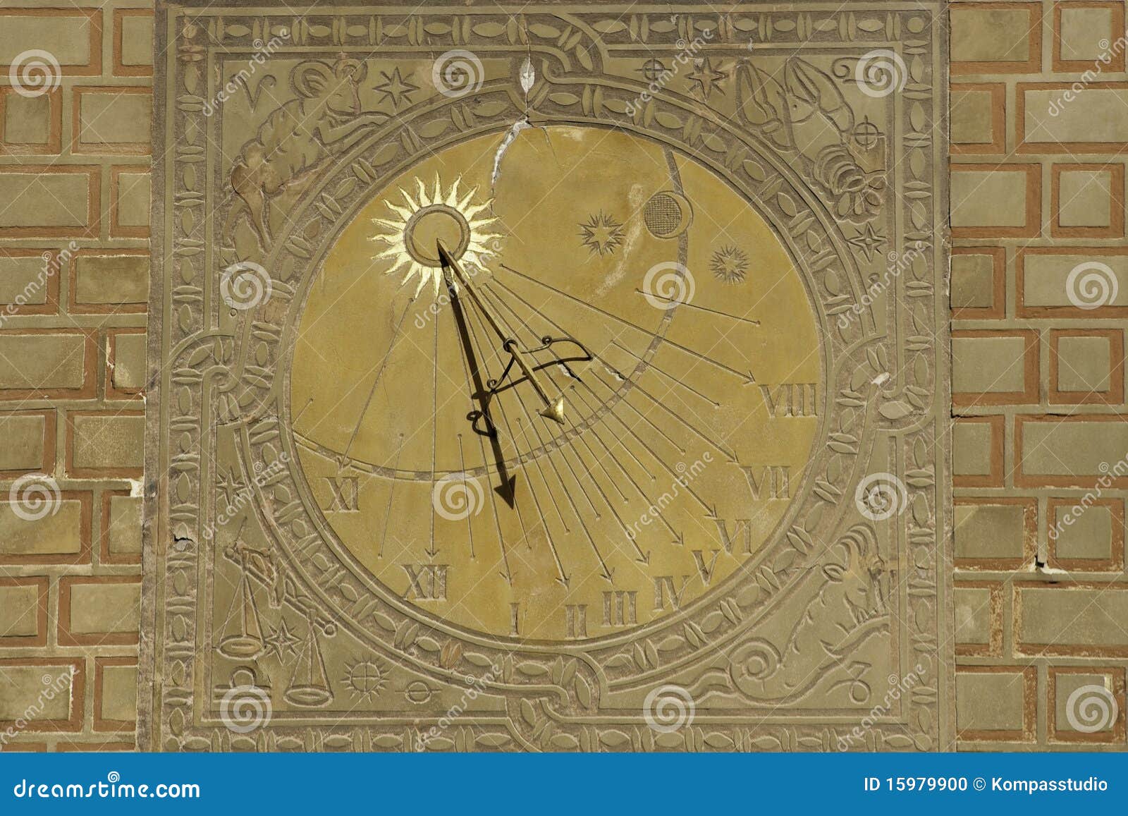 Sundial on Old Town Building in Warsaw Stock Photo - Image of sundial ...