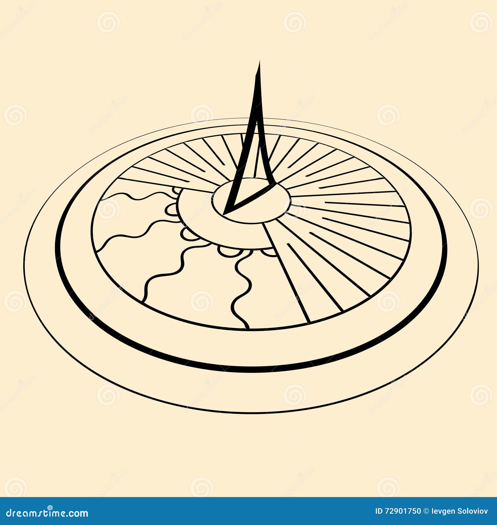 Sundial. A Device For Measuring Time Using The Sun`s Shadow. Isometry ...