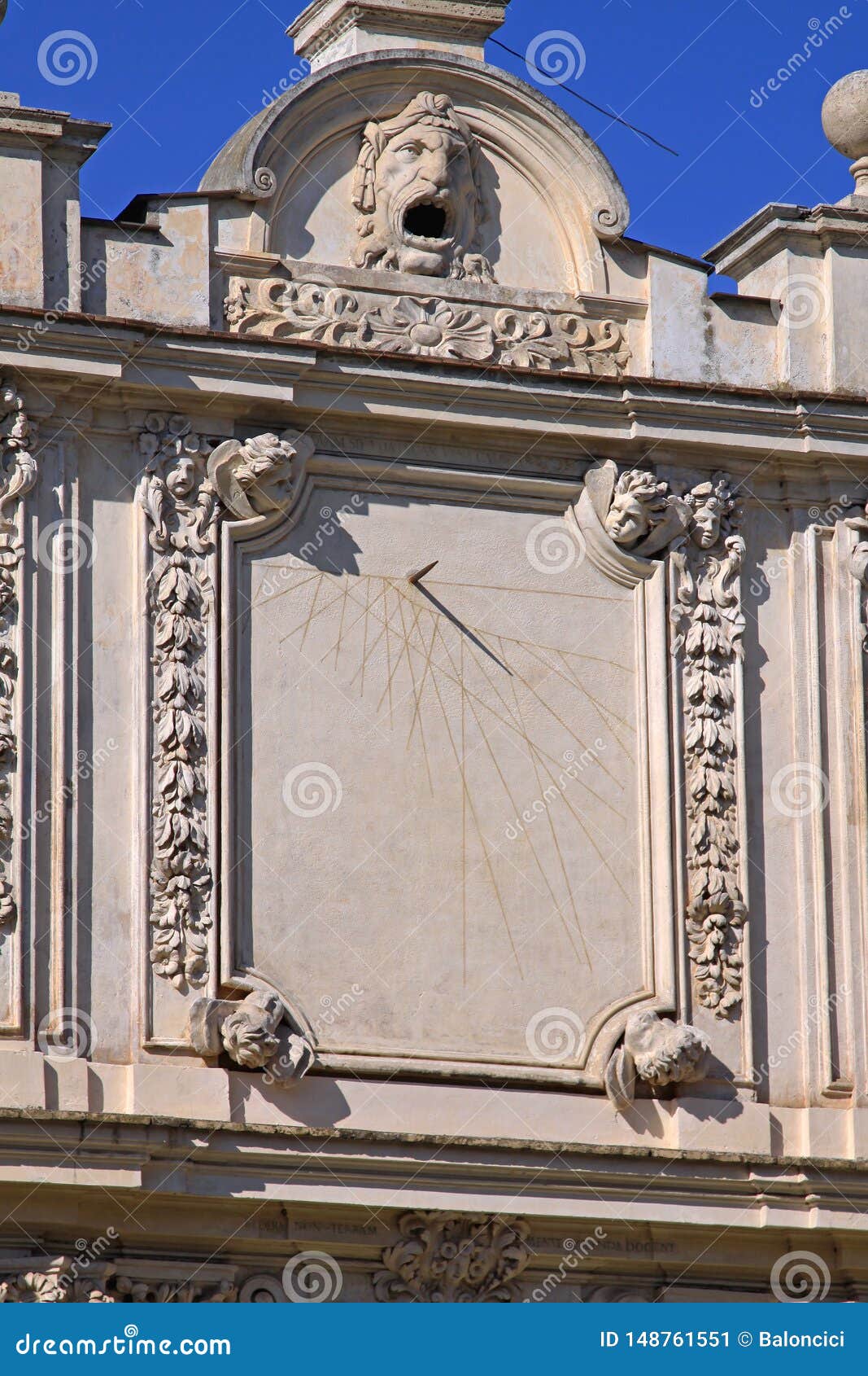 Sundial Rome stock image. Image of sundial, clock, facade - 148761551