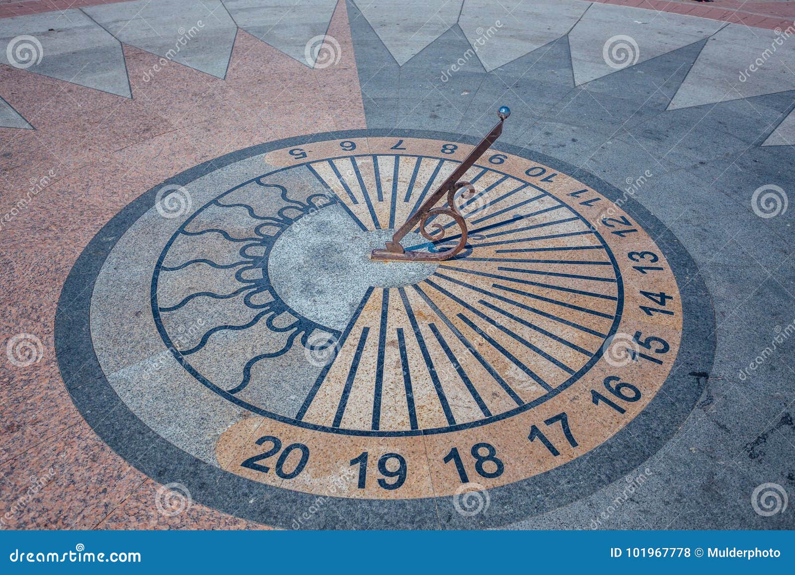 Sundial in the Square at the Day Stock Photo - Image of decoration ...