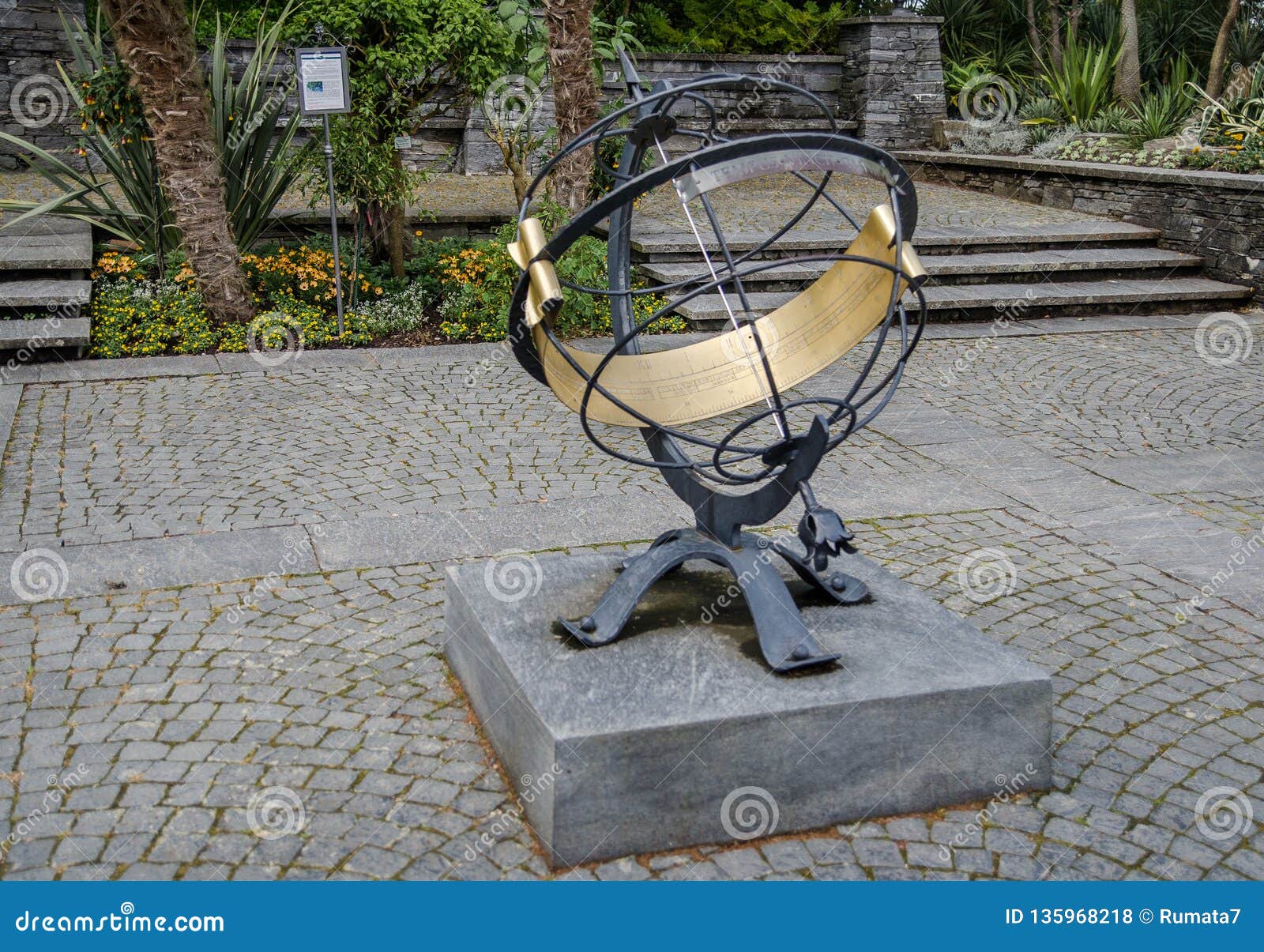 Antique Sundial On The Facade Of A Historic House, Colorful Renaissance ...