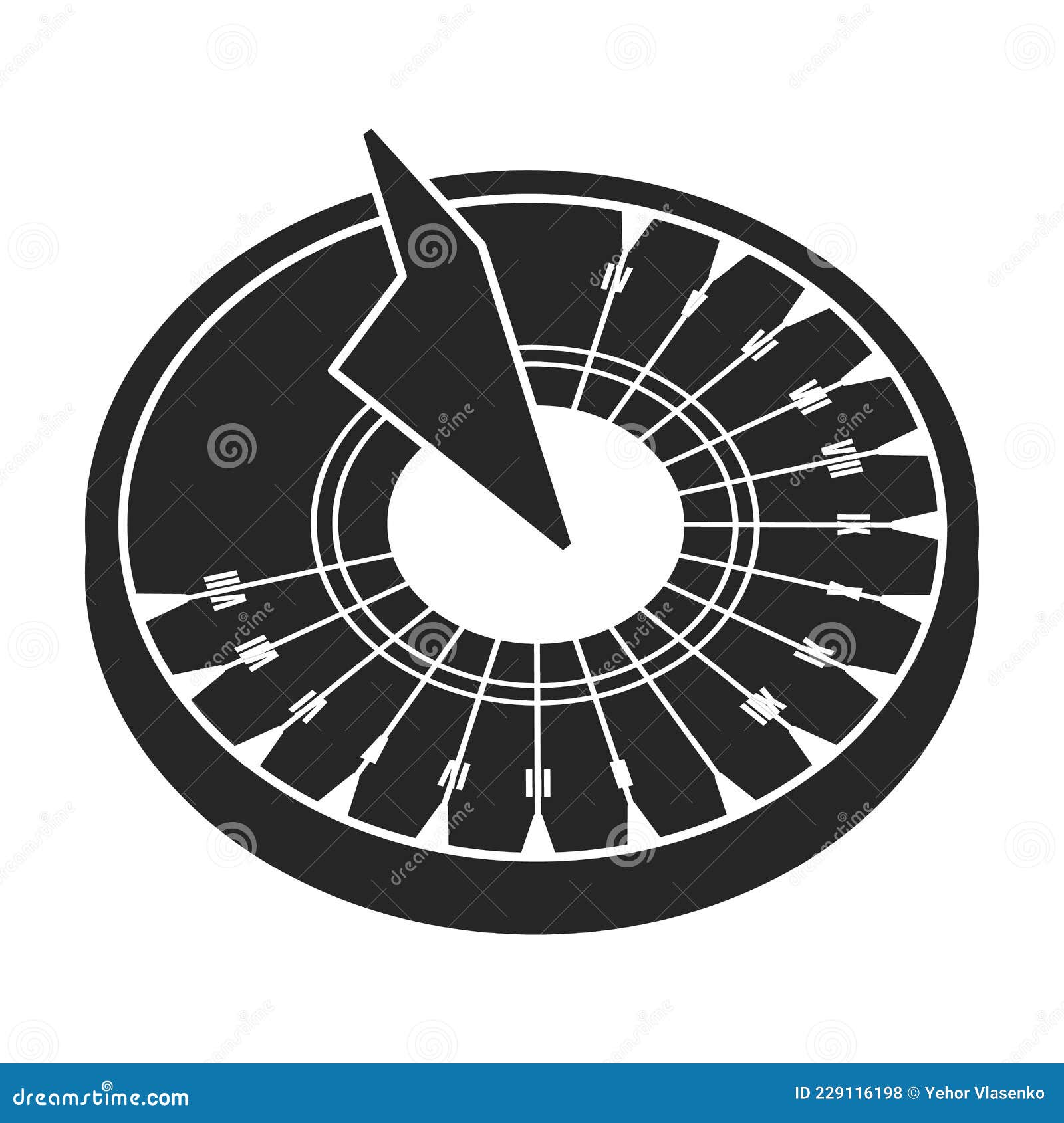 Sundial Vector Line Icon, Symbol, Pictogram, Sign On A Dark Blue ...