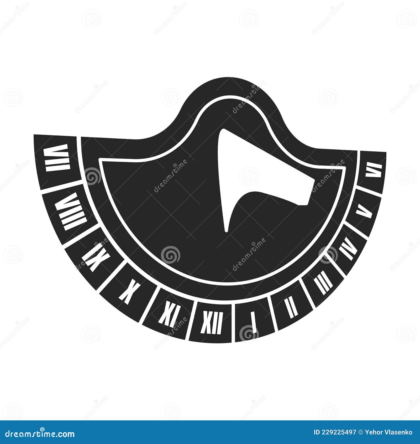 Sundial Vector Line Icon, Symbol, Pictogram, Sign On A Dark Blue ...