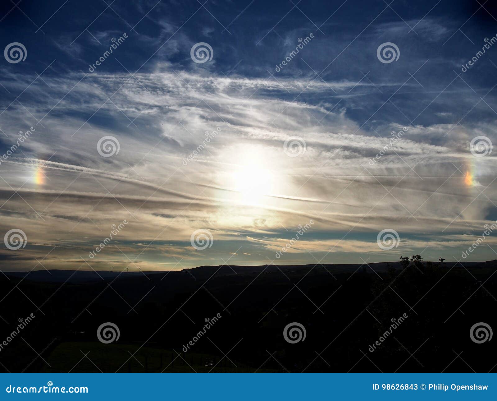 A Sundog or Parhelia Over West Yorkshire in 2015 Stock Image - Image of ...