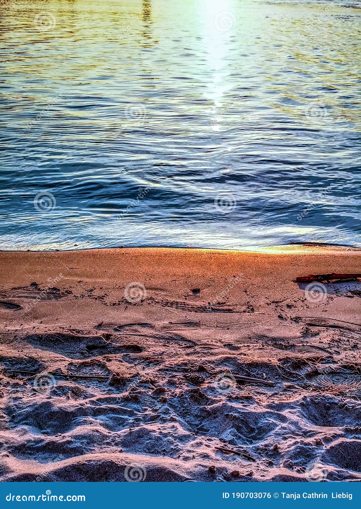 Sundown at the Beach of the Riverside of the River Rhein in Cologne ...